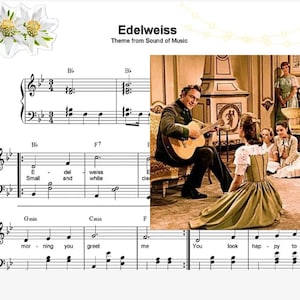 Edelweiss | Piano Sheet Music Score Educational - Etsy