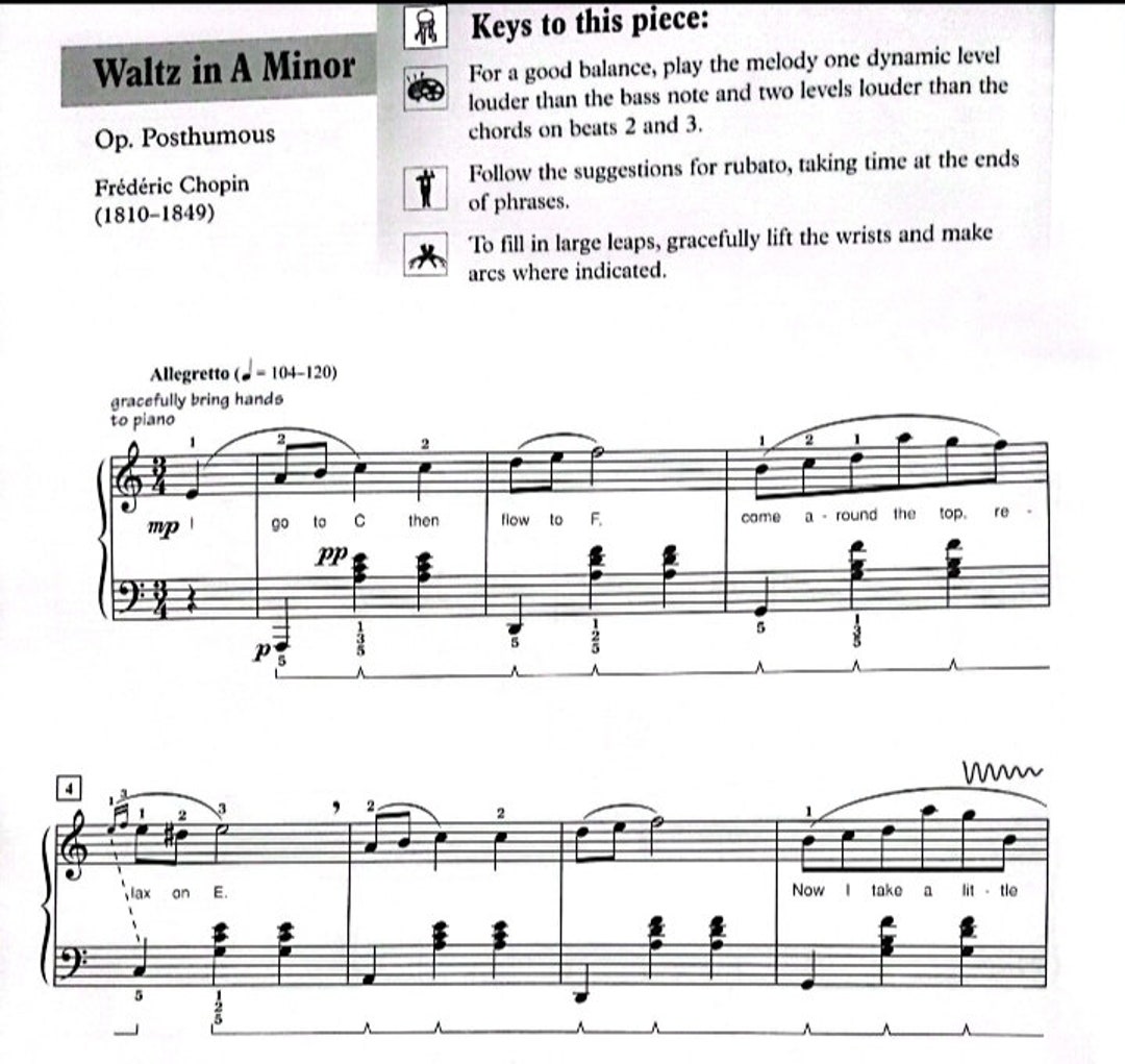 Waltz in A Minor (grade 5) Piano Sheet With Artistic Performance ...