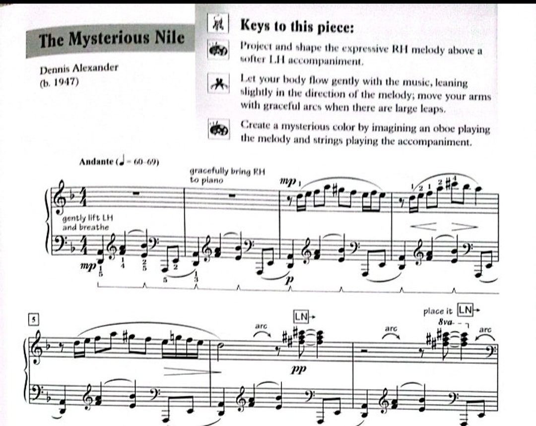 The Mysterious Nile grade 5 Piano Sheet With Artistic Performance ...