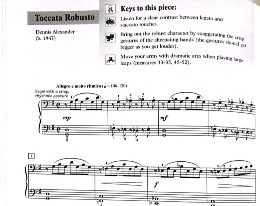 Toccata Robusto (grade 5) Piano Sheet With Artistic Performance ...