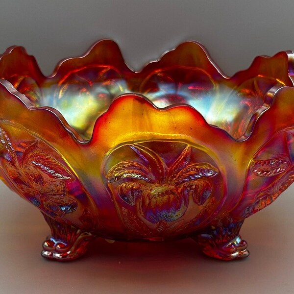 Red Carnival Glass - Etsy