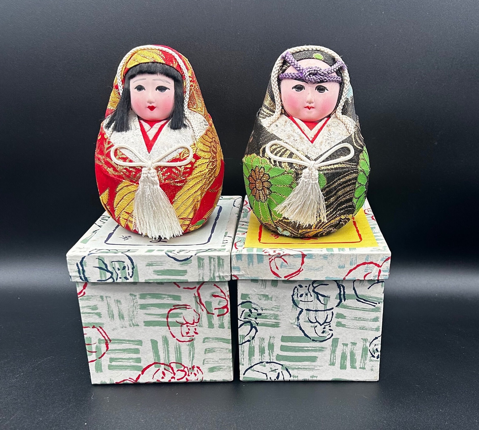 Pair Japanese Gofun Roll Poly Wedding Dolls - Etsy