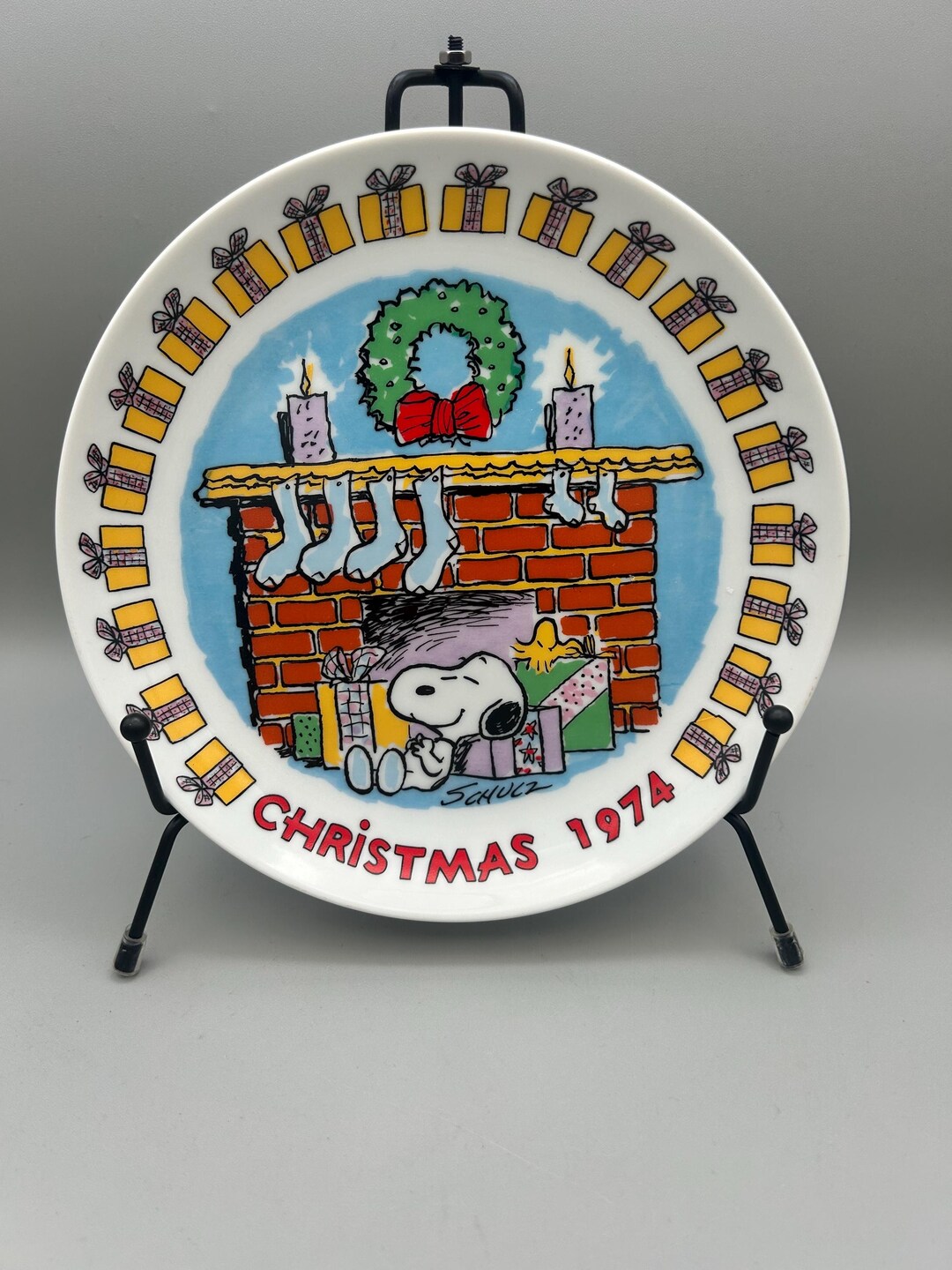 1974 Peanuts Family Collector Series Snoopy & Woodstock Christmas Plate ...