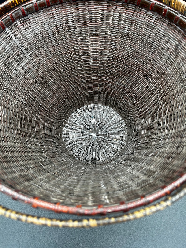 Vintage Red Chinese Basket - Etsy