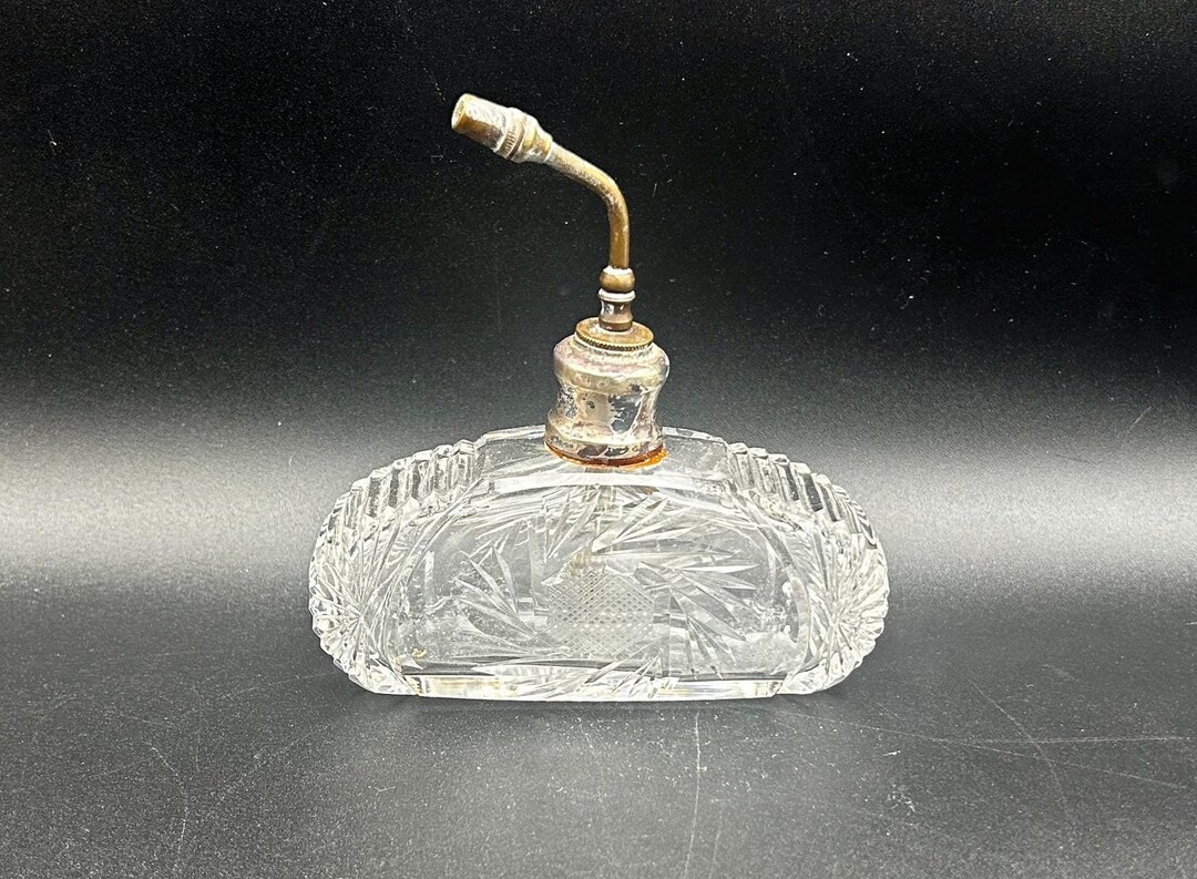 Antique Cut Crystal and Silver Perfume Atomizer - Etsy