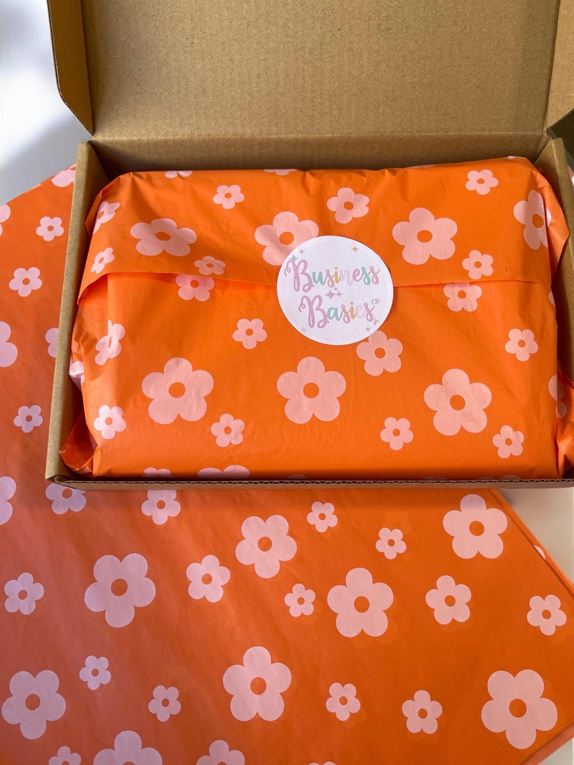 Retro Flower Tissue Paper | Gift Wrapping Tissue Paper | Small Business ...