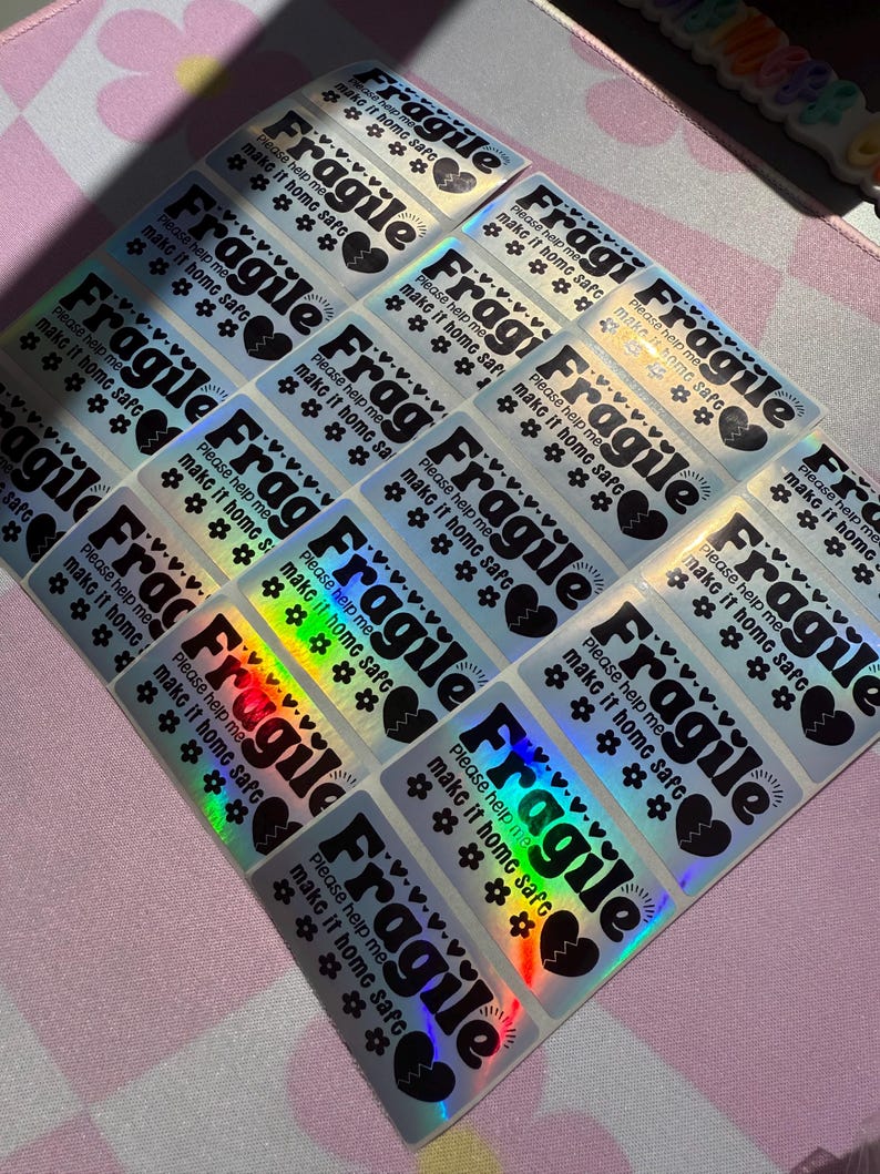 Holographic Fragile Stickers | Packaging Stickers| Packaging Labels ...