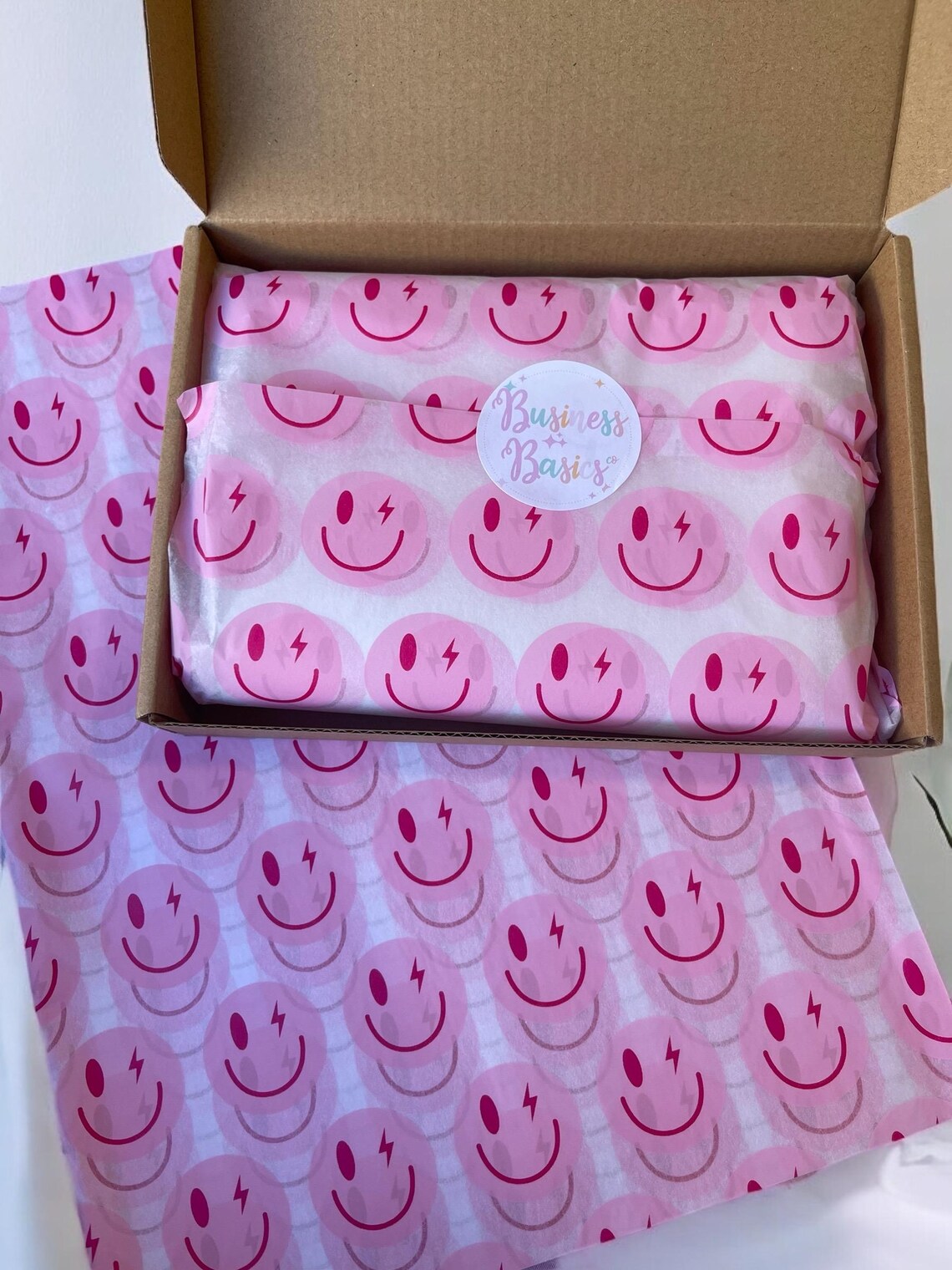 Pink Smiley Face Tissue Paper Gift Wrapping Tissue Paper Small Business ...