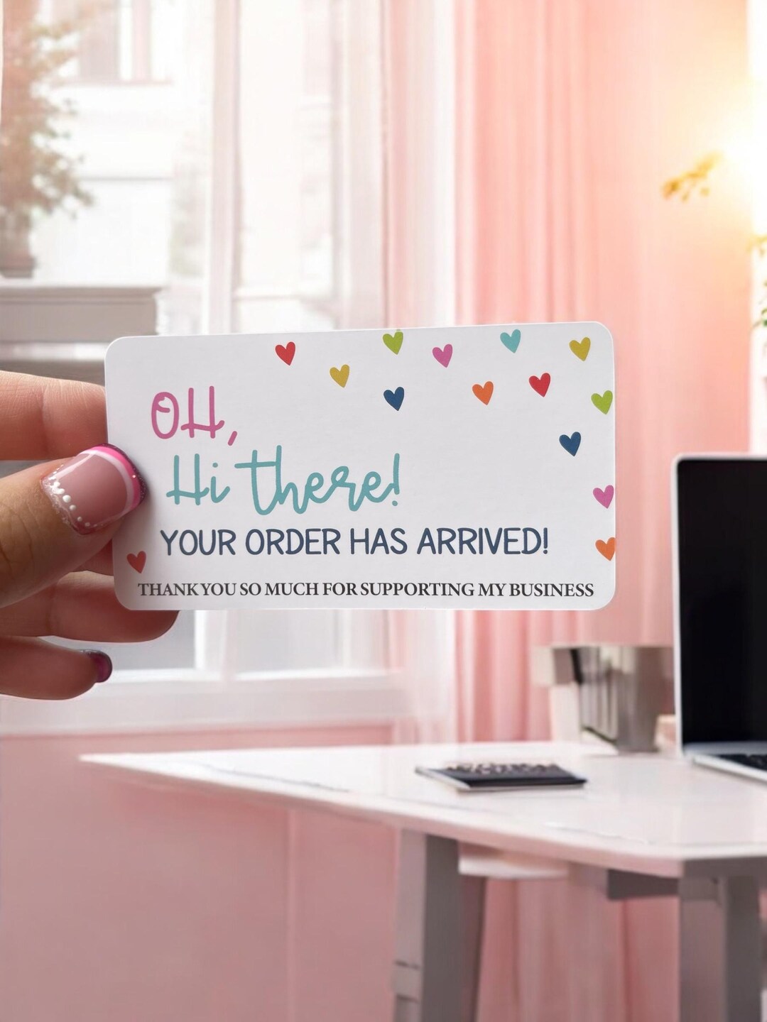Oh! Hi There – Thank You Card (91 X 55 Cm) With Cute Heart Design and ...