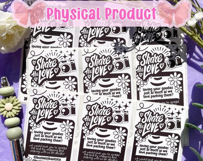 Personalised Social Media Stickers 100mm X 50mm Share the Love Stickers ...