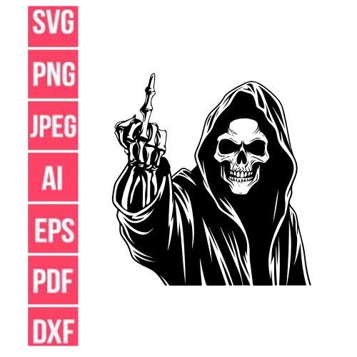 Skeleton Middle Finger SVG, Grim Reaper Middle Finger, Instant Download ...