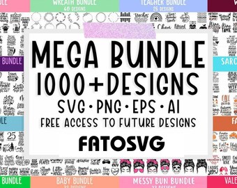 Mega SVG Bundle, T Shirt Designs SVG, Svg Files for Cricut, Silhouette ...