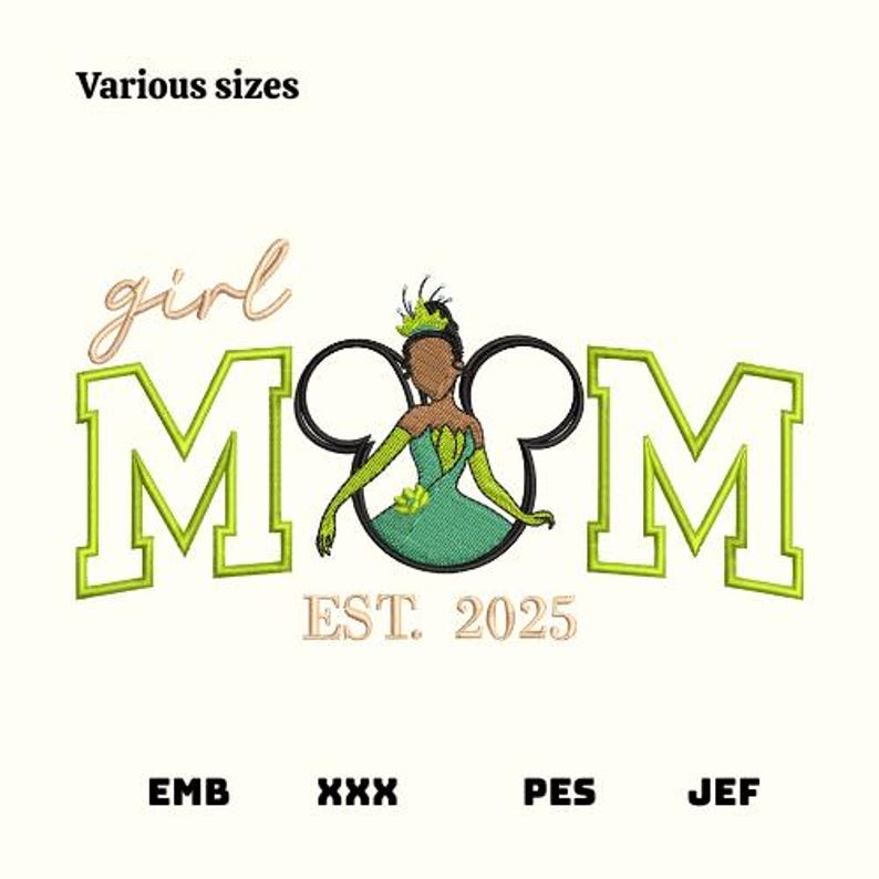 Magic Kingdom Embroidery Design, Vintage Cartoon Princess Embroidery ...