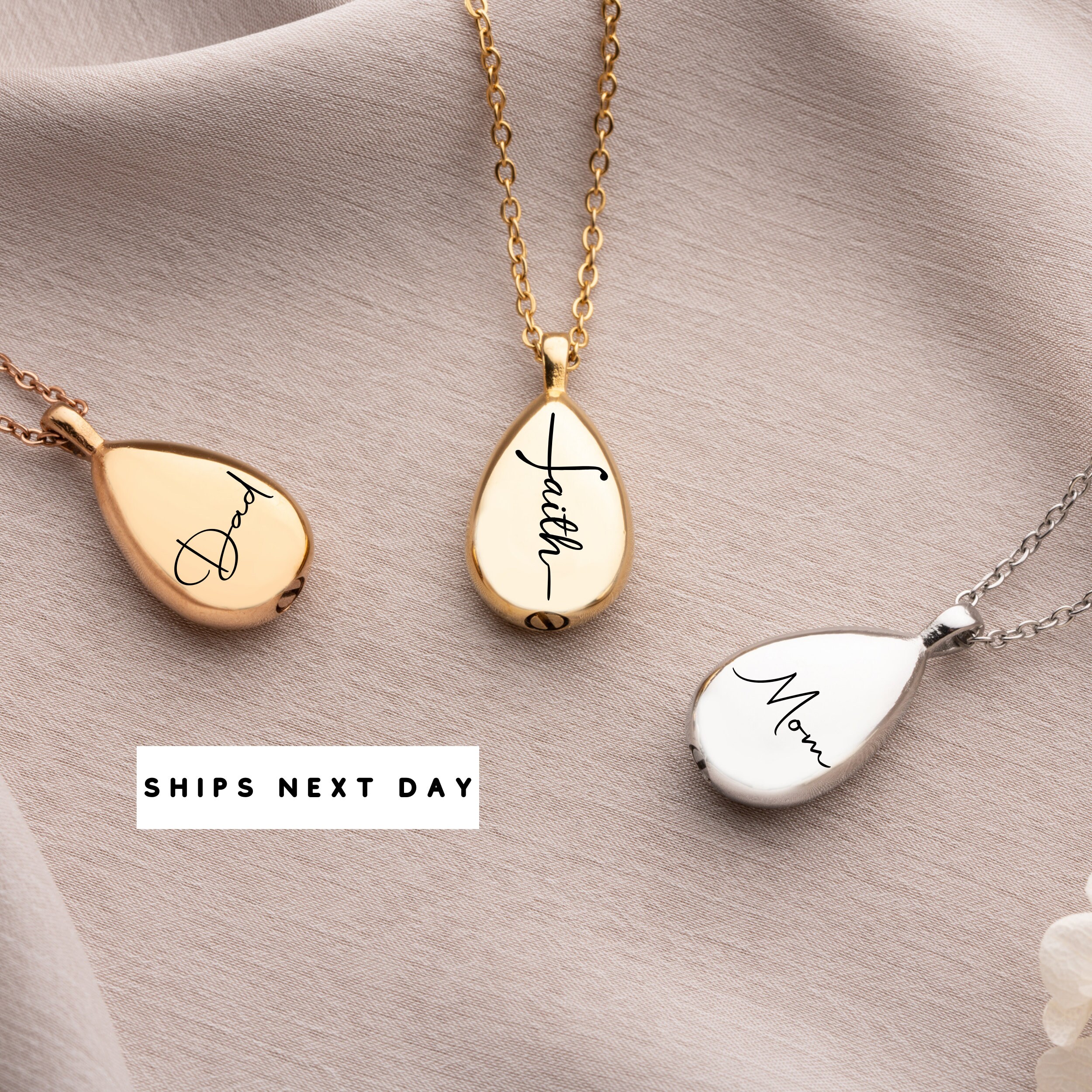 Personalized Urn Drop Necklace, Handmade Gift, Human or Pets Ashes ...