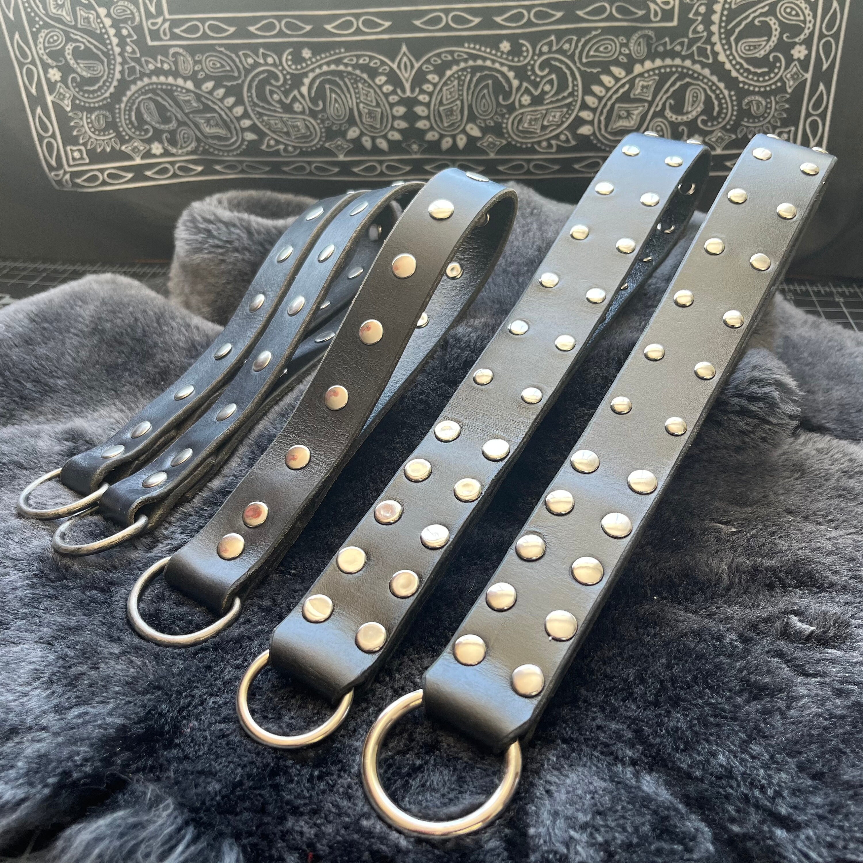 Studded Leather Impact Slappers in Black & Silver - Etsy