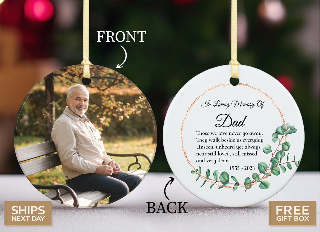 Personalized Memorial Photo Ornament Sympathy Gift Both Sides Printed ...