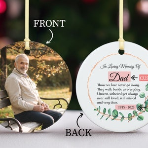 Personalized Memorial Photo Ornament Sympathy Gift Both Sides Printed ...
