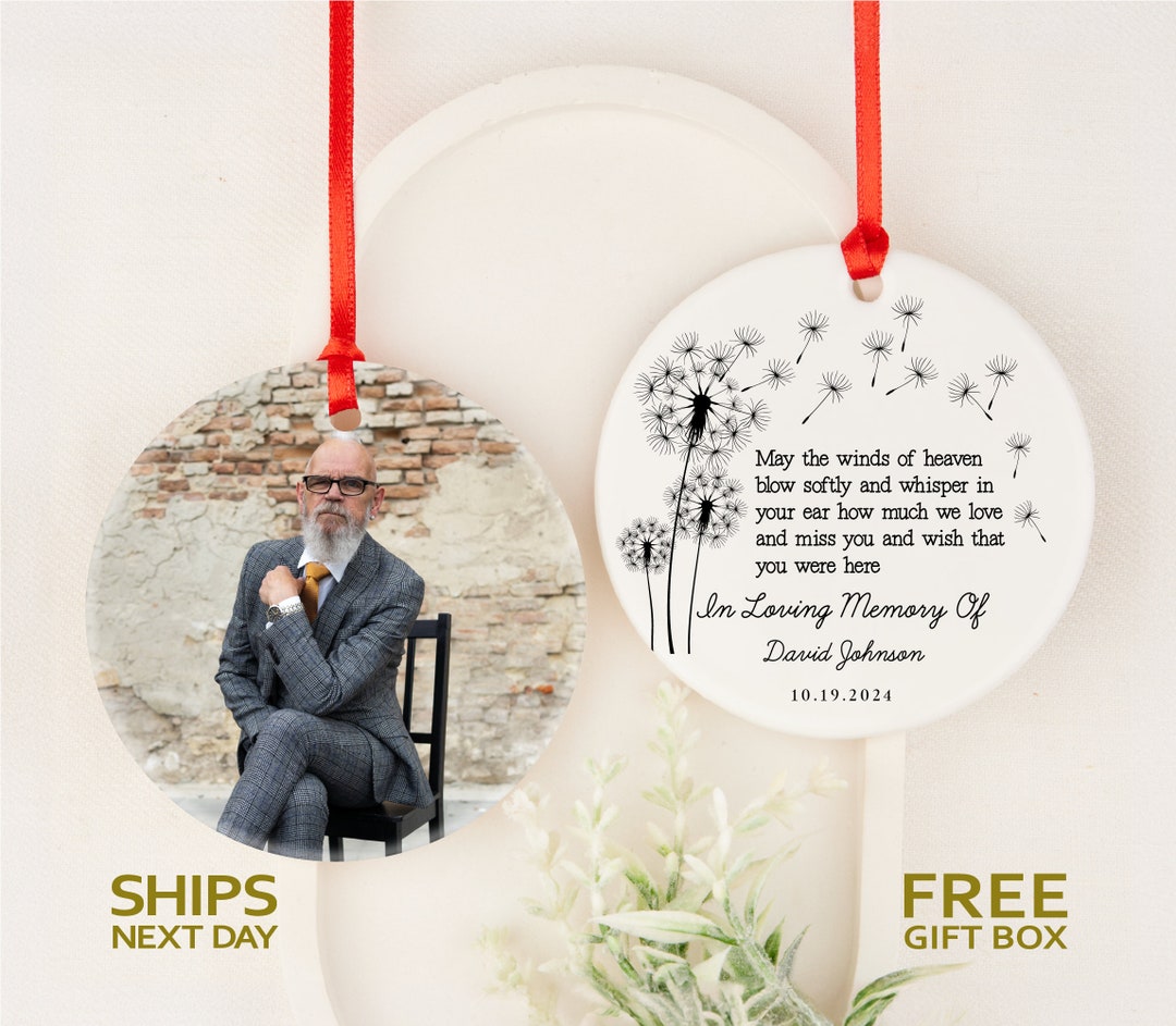 Personalized Memorial Photo Ornament • Two Sides Printed Ornament ...