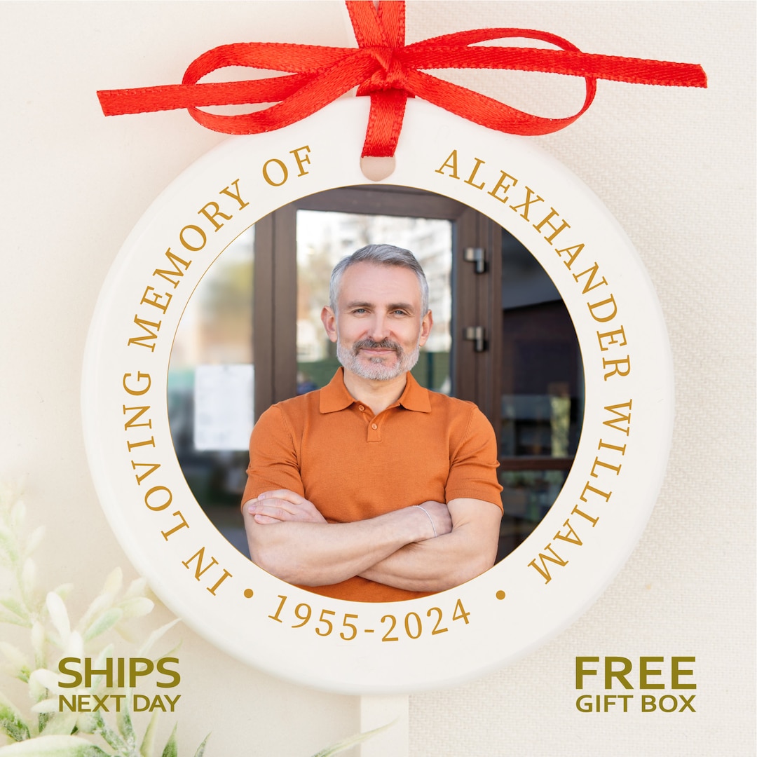 Personalized Photo Memorial Ornament • in Loving Memory of Loved Ones ...