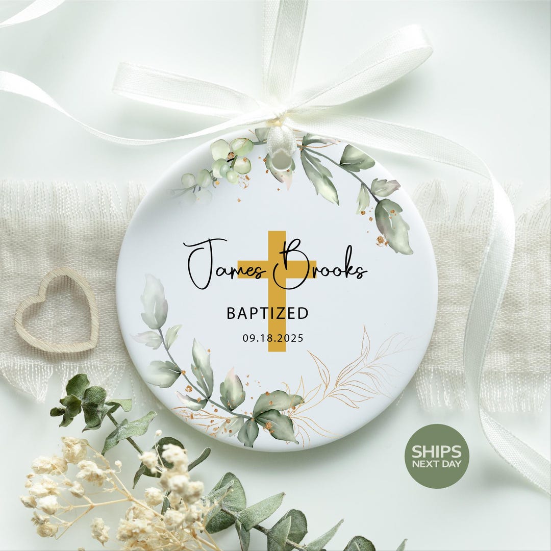 Personalized Baptism Ornament • Custom Dedication Keepsake • God Bless ...