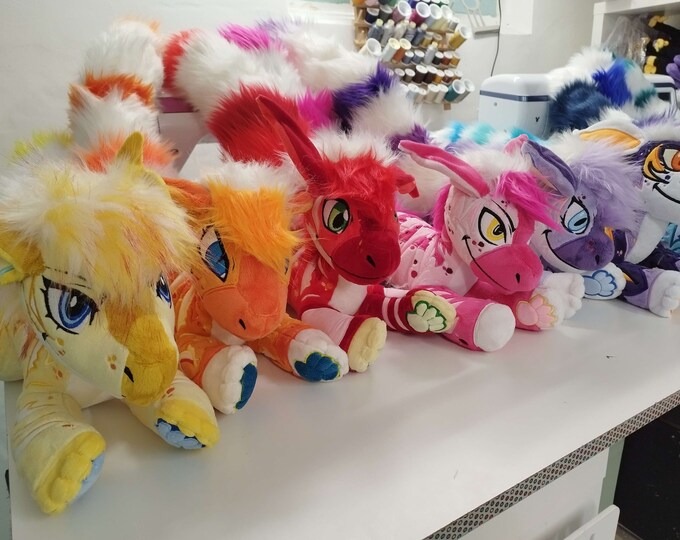 Fluffy Rainbow Dragons - Etsy