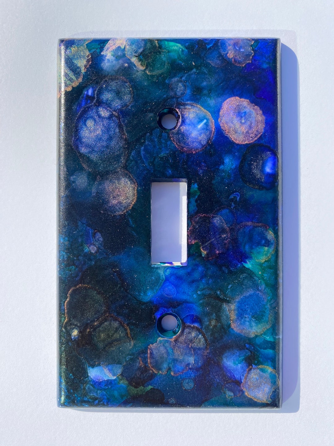 Hand Painted Light Switch Plate Cover - Blue/multicolored - Etsy