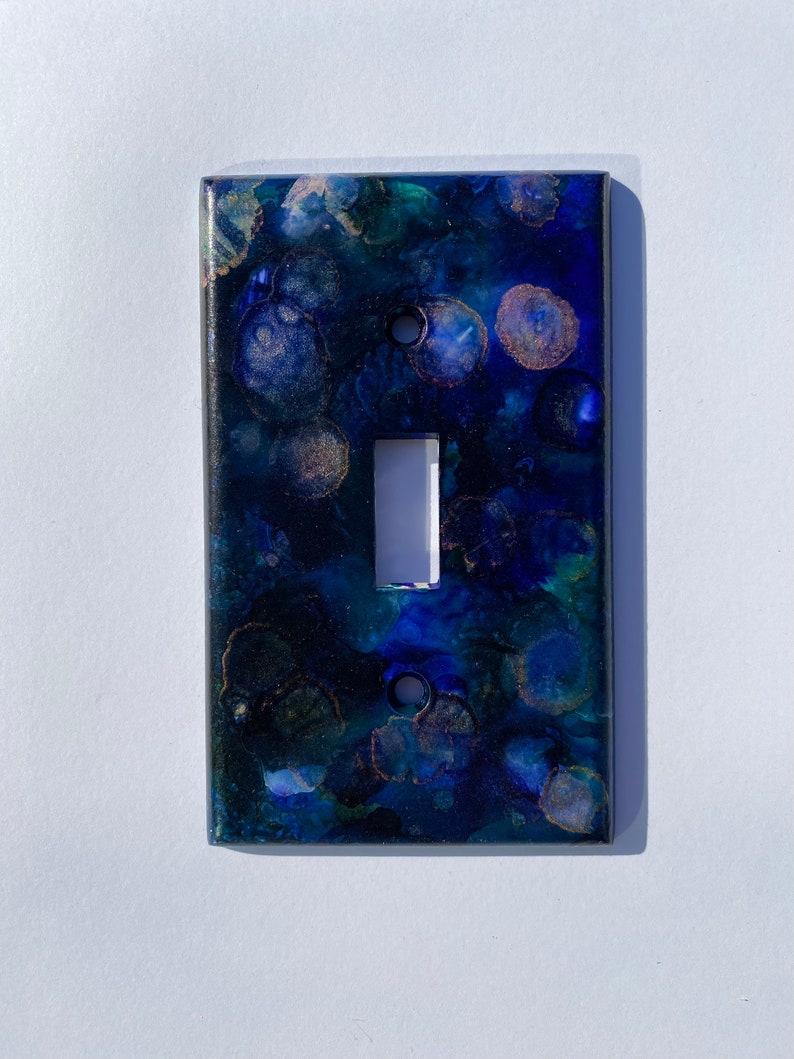 Hand Painted Light Switch Plate Cover - Blue/multicolored - Etsy