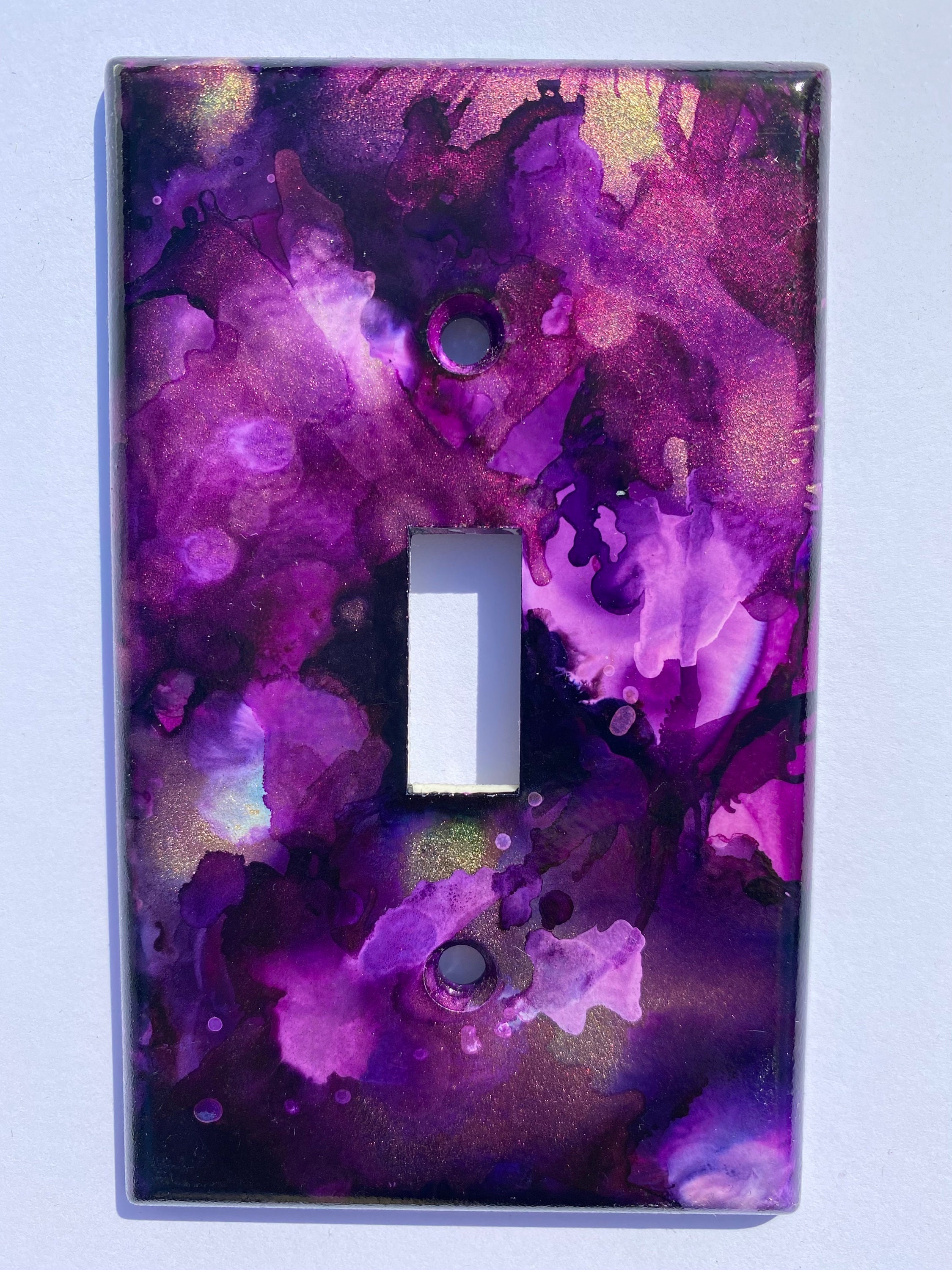 Hand Painted Light Switch Cover - Purple - Etsy