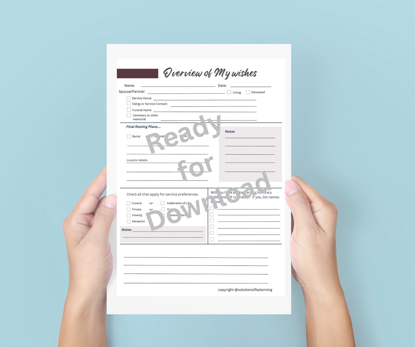 End of Life Planning Guide Series - Funeral/memorial Service Planning ...