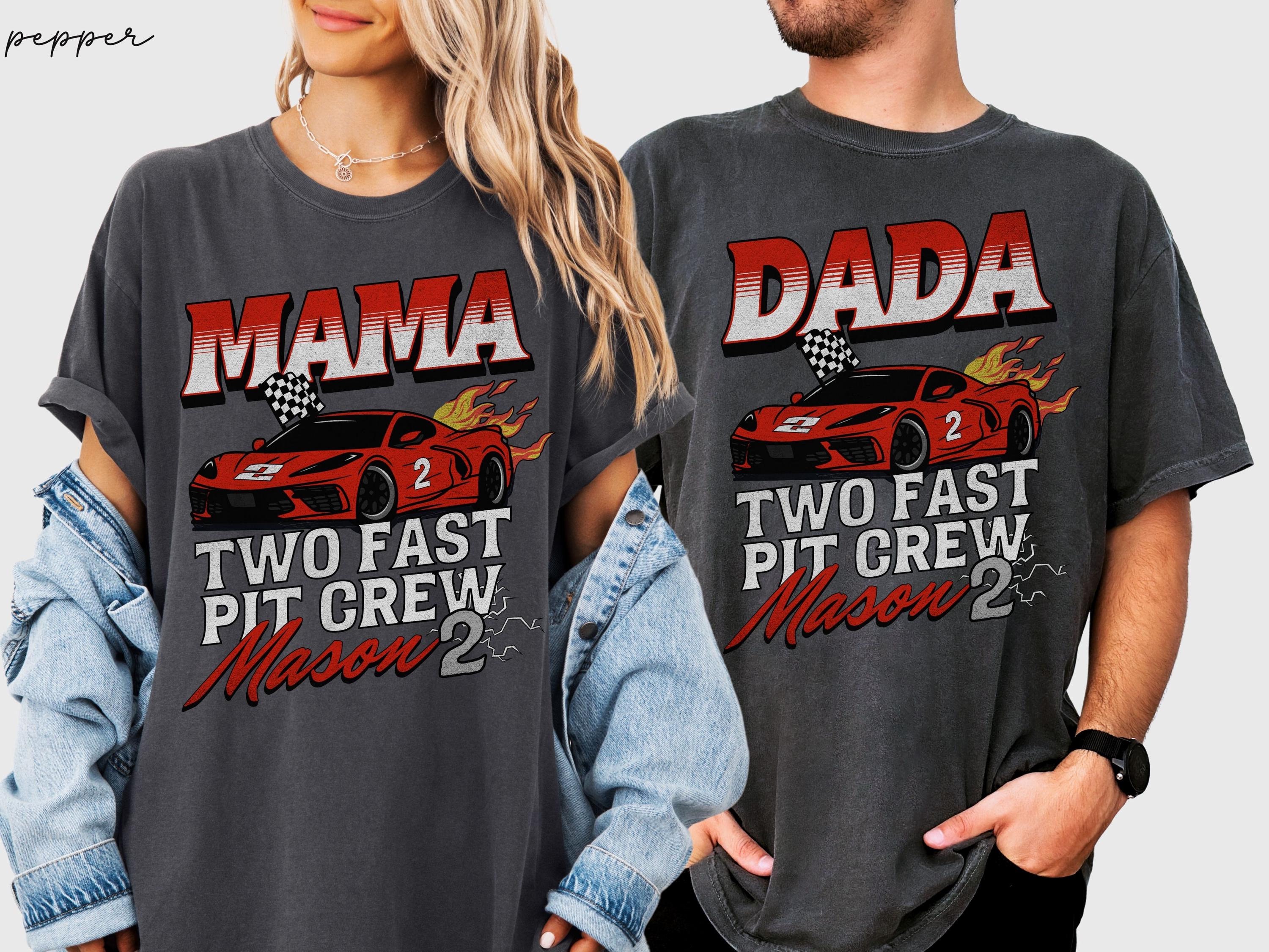 Two Fast Family Matching Birthday Shirts, Vintage Race Car Birthday ...