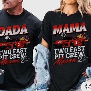 Two Fast Family Matching Birthday Shirts, Vintage Race Car Birthday ...