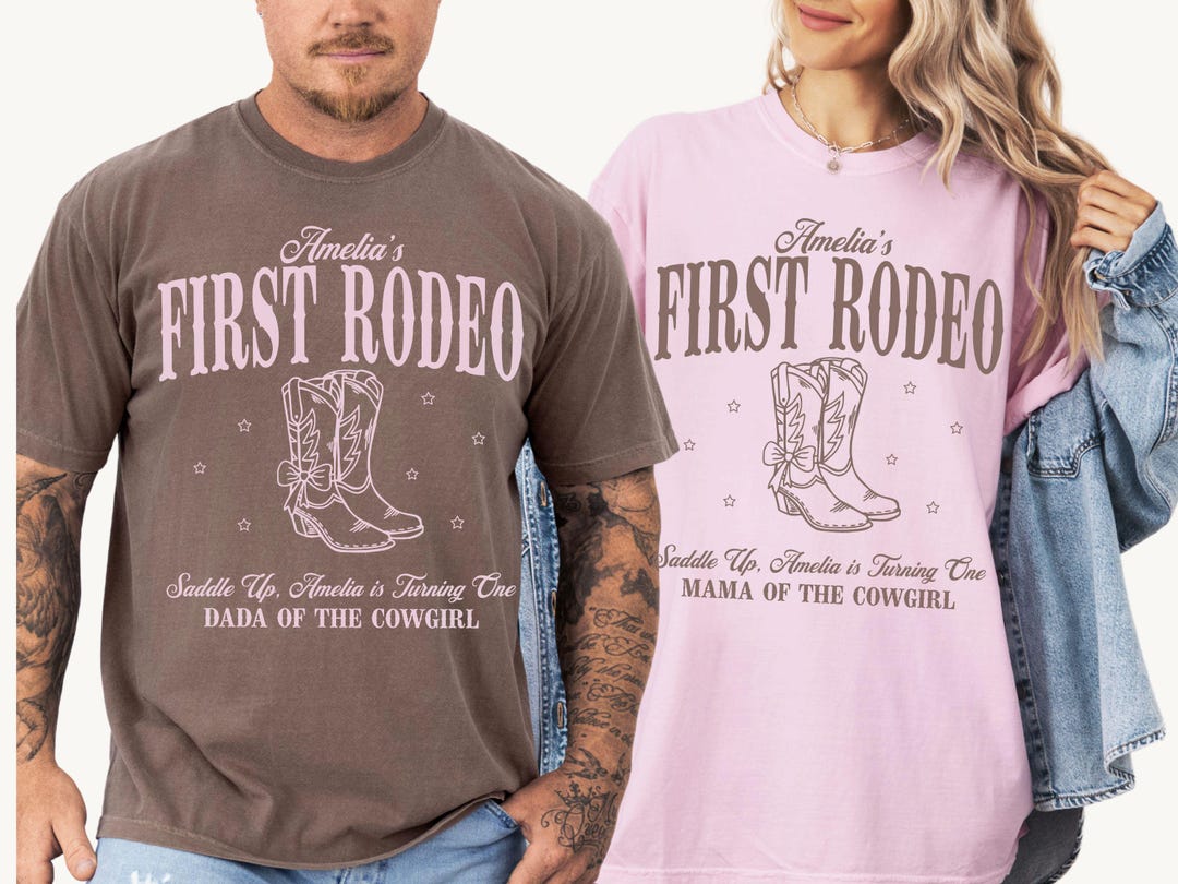 First Rodeo Birthday Party Matching Family Shirts, Comfort Colors ...