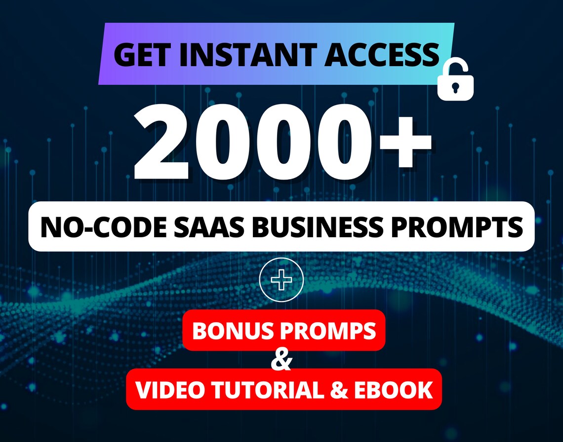 2000 Chatgpt Prompts for Building Your No Code SAAS Business Passive Income Idea Make Money ...