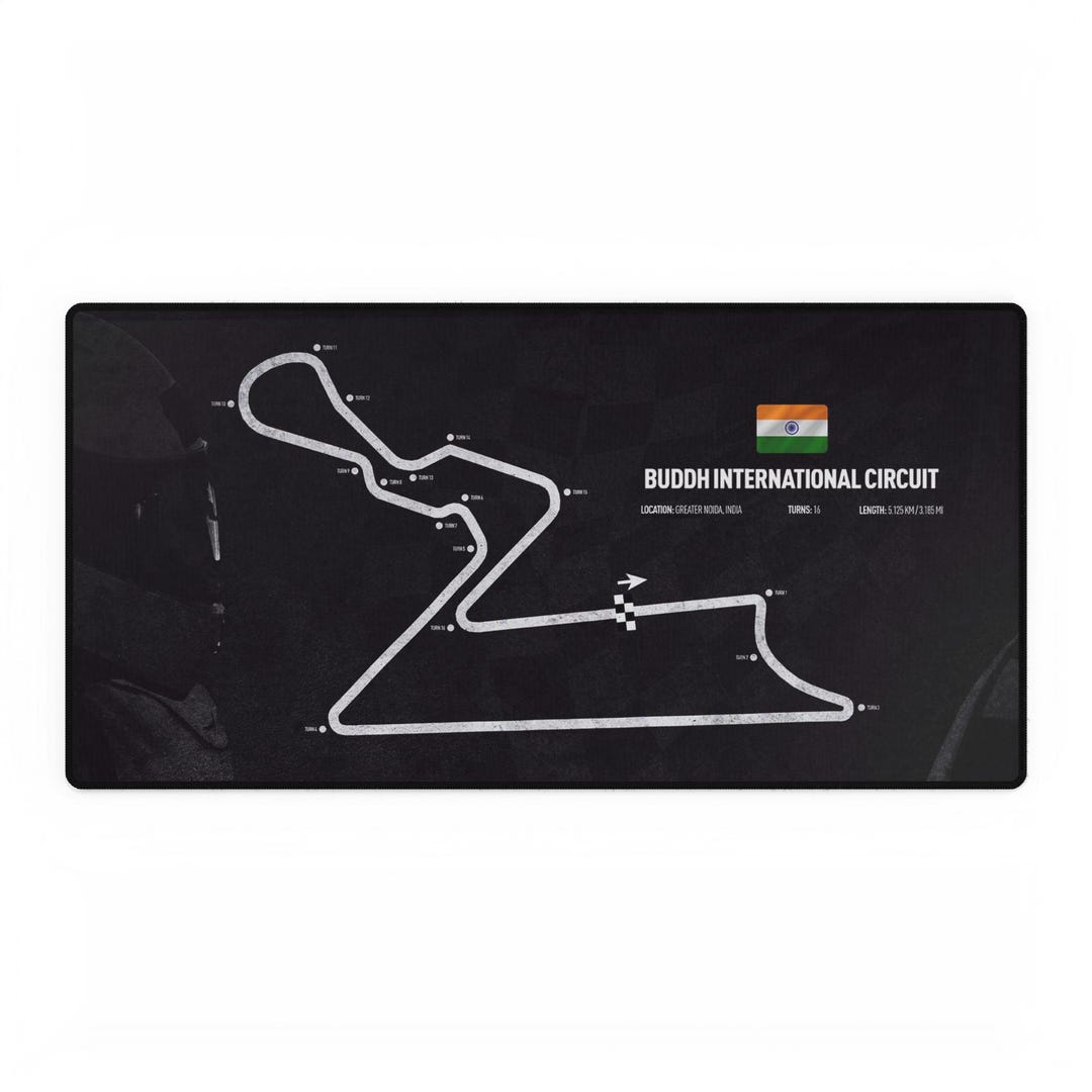 Formula 1 Buddh Circuit Desk Mat, F1 India Track Mousepad, Racing Fan ...