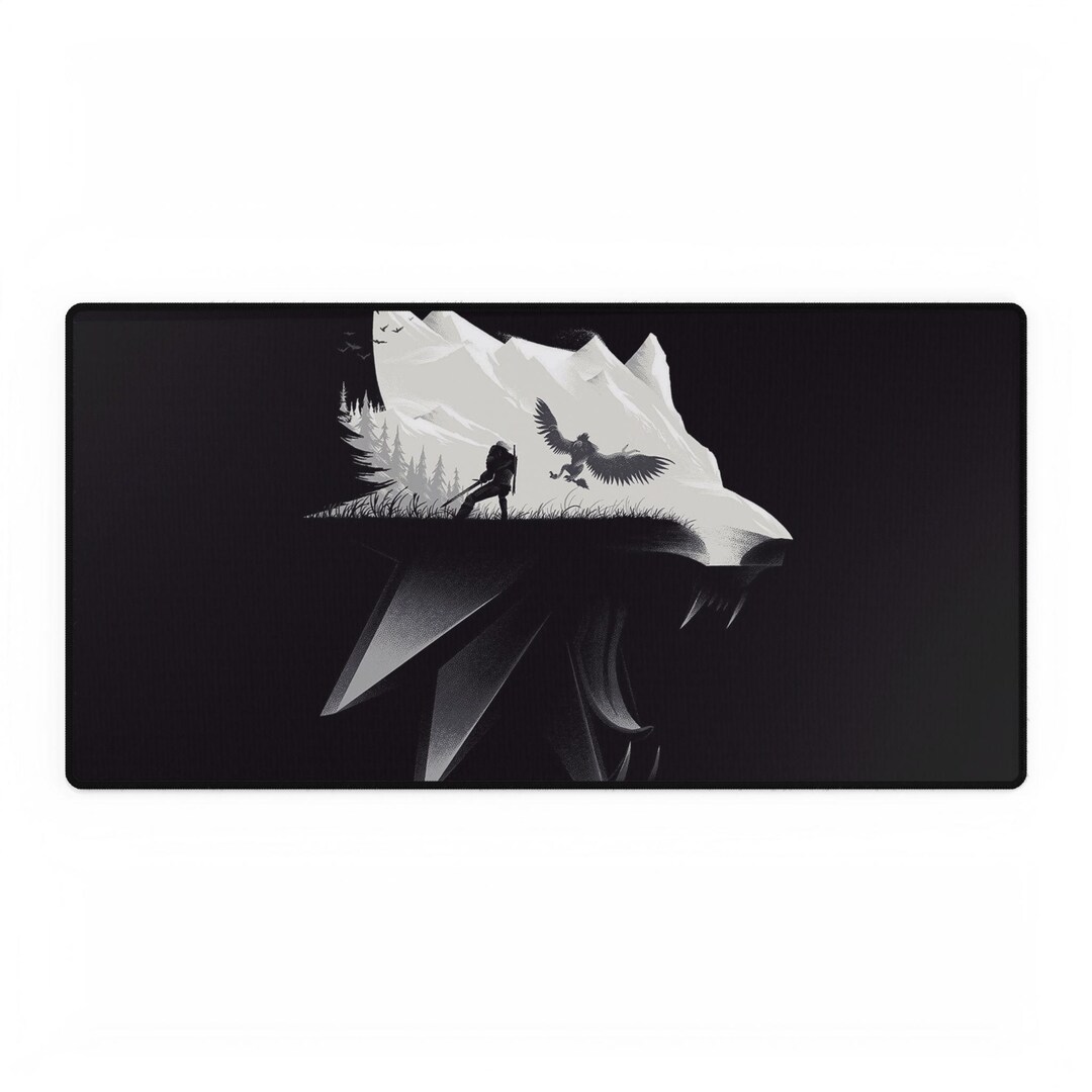 Witcher Wolf Desk Mat, Gaming Mouse Pad, Witcher Logo Desk Accessories ...