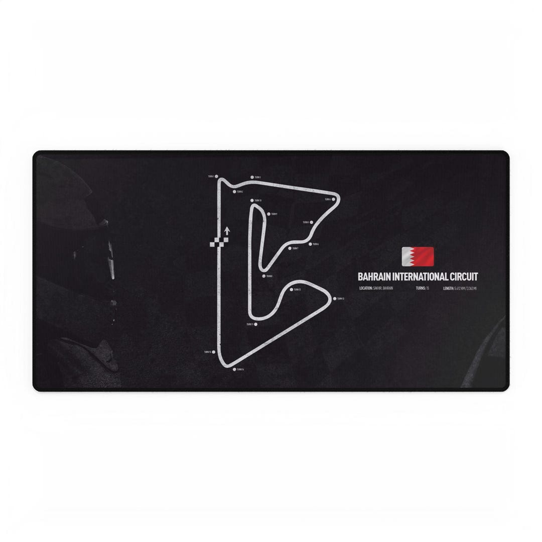 F1 Bahrain Race Circuit Desk Mat, Full Track Layout Mouse Pad, Formula ...