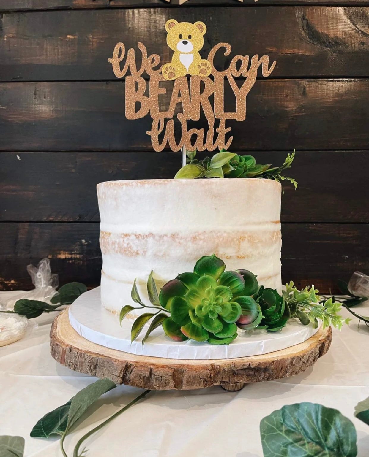 SVG File: We Can Bearly Wait Cake Topper Template - Cricut, Silhouette ...