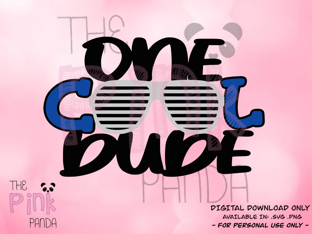 SVG File: ONE Cool Dude Cake Topper Template - Cricut, Silhouette ...