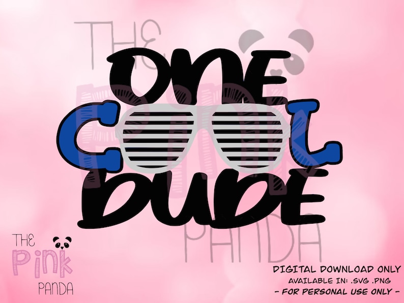 SVG File: ONE Cool Dude Cake Topper Template - Cricut, Silhouette ...