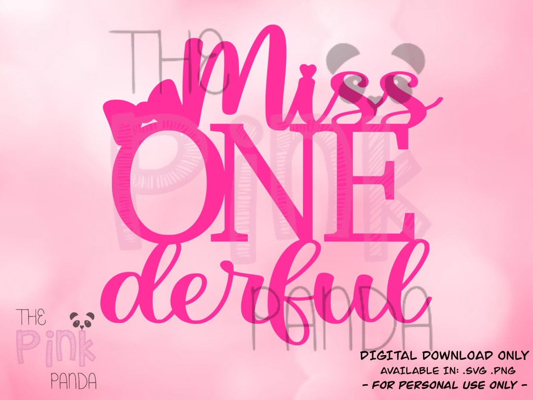 SVG File: Miss One-derful Cake Topper Template - Cricut, Silhouette ...