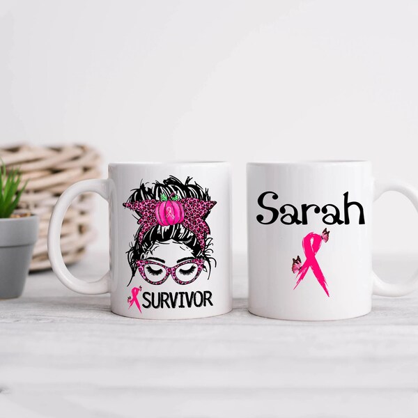Breast Cancer Ribbon With Name Svg - Etsy