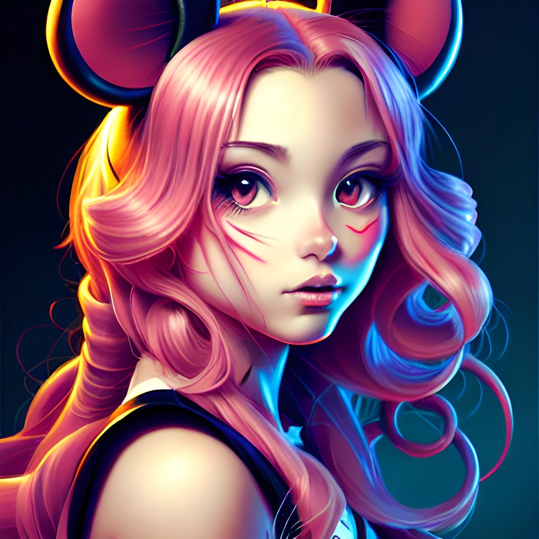 Anime Minnie Mouse AI Generated Artwork - Etsy