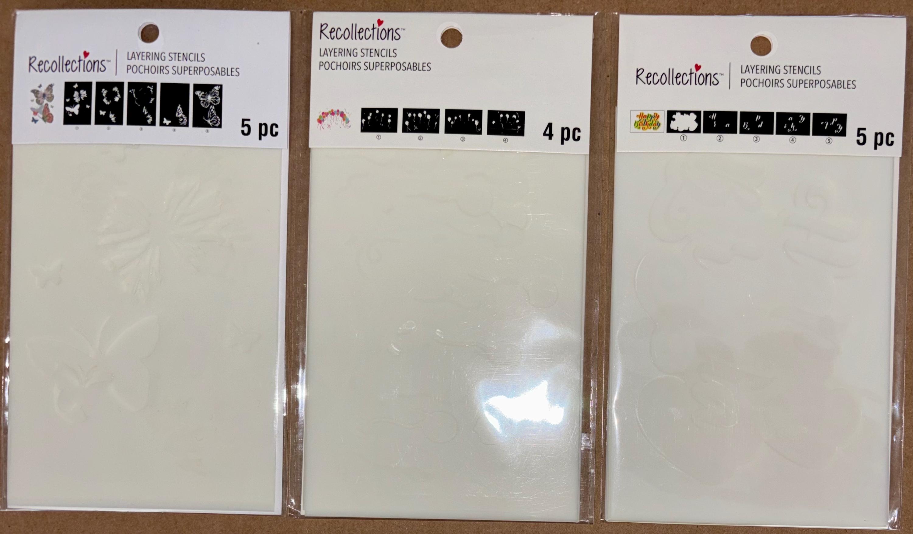 Recollections 26 Layering Stencils Prints Themes 4”x6” Papercraft Mixed ...