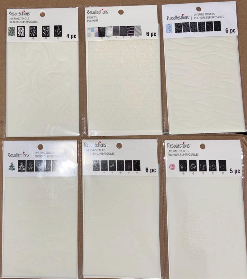 Recollections 26 Layering Stencils Prints Themes 4”x6” Papercraft Mixed ...