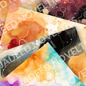 Alcohol Ink Digital Paper | Rainbow Colors Gradient| Water Colour ...