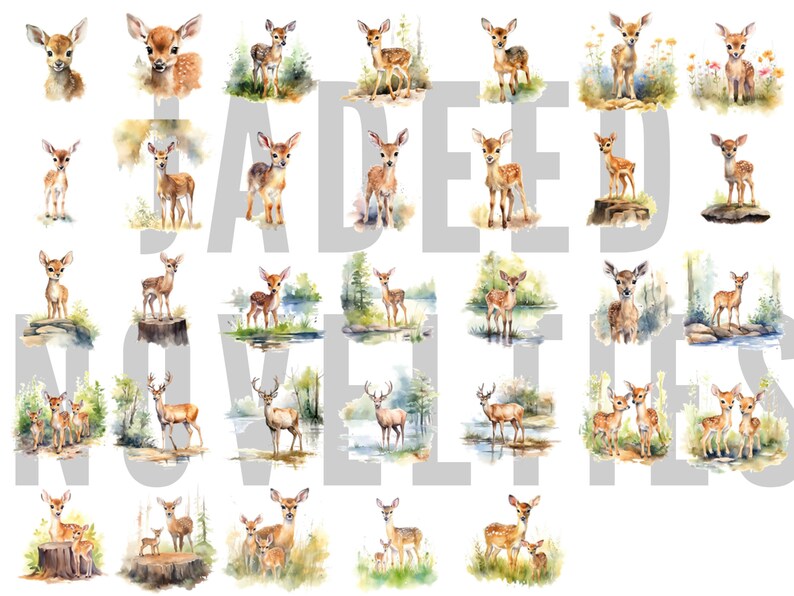 300 Woodland Animals Clipart Watercolor Transparent Pngs - Etsy
