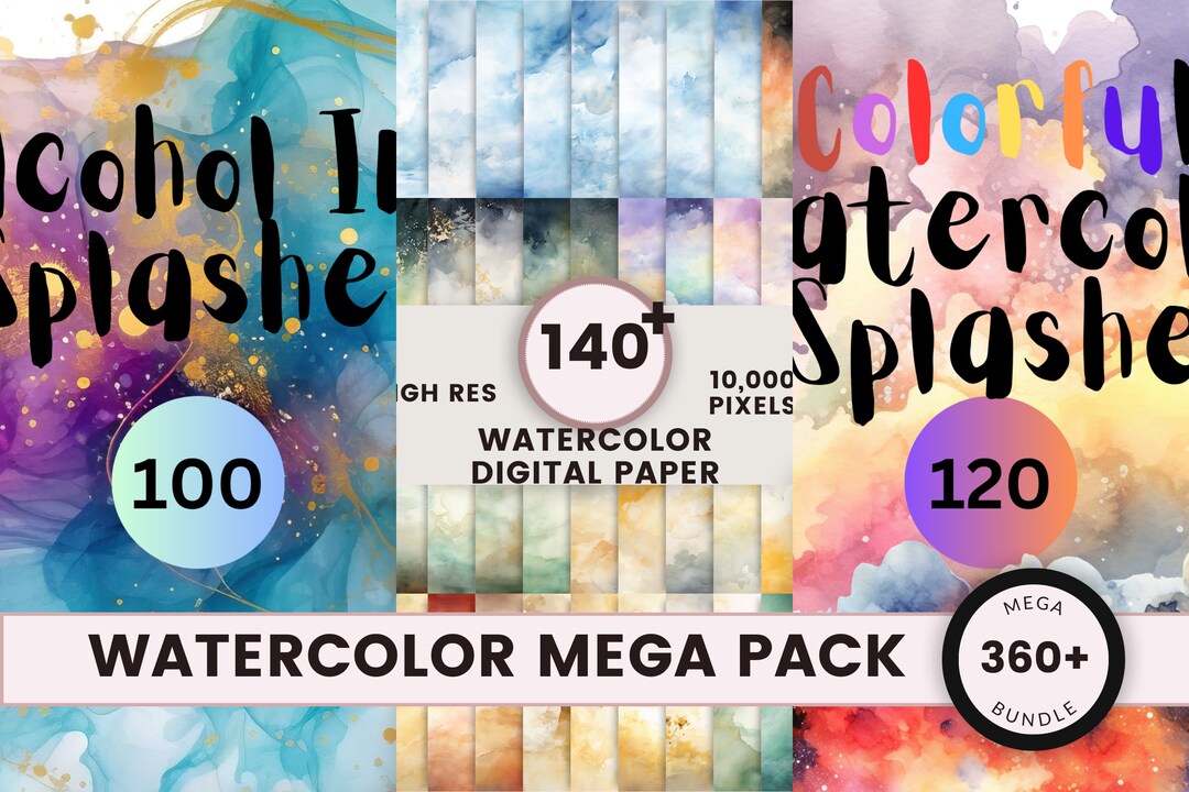 360 Watercolor Digital Paper Alcohol Ink Watercolor Clipart - Etsy