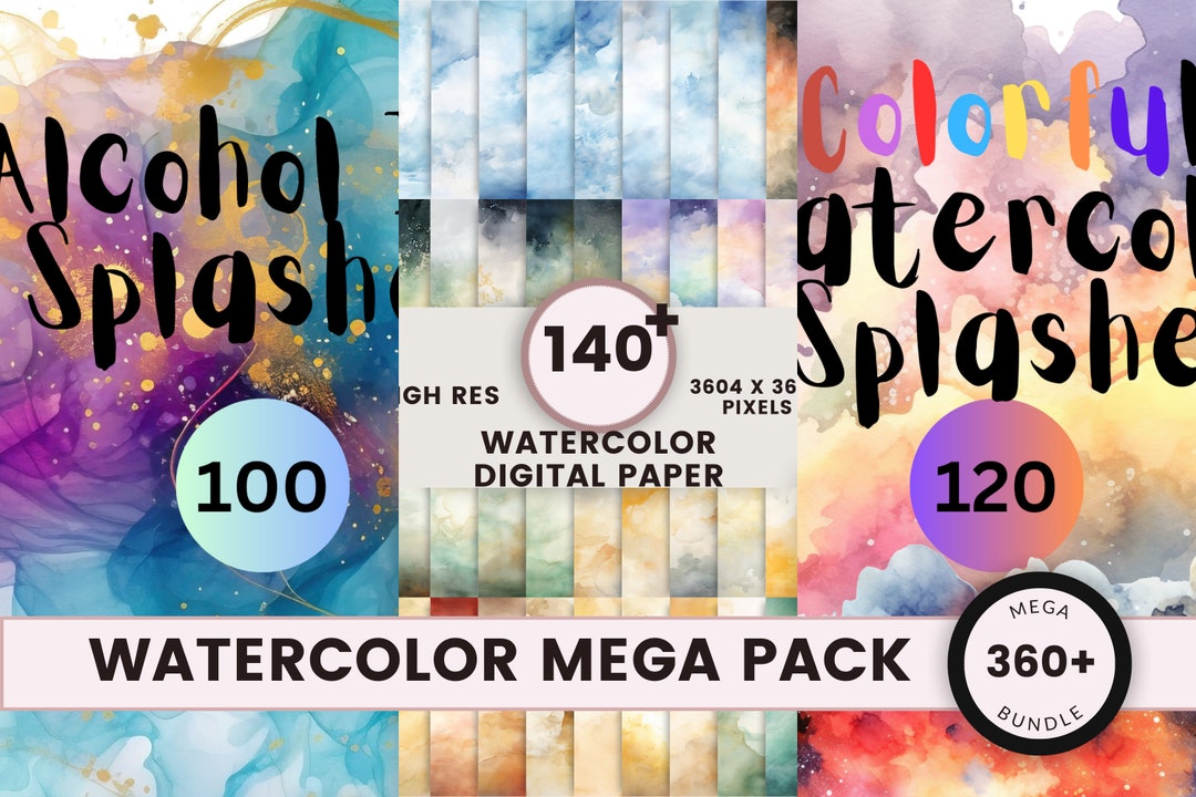 360 Watercolor Digital Paper Alcohol Ink | Watercolor Clipart ...