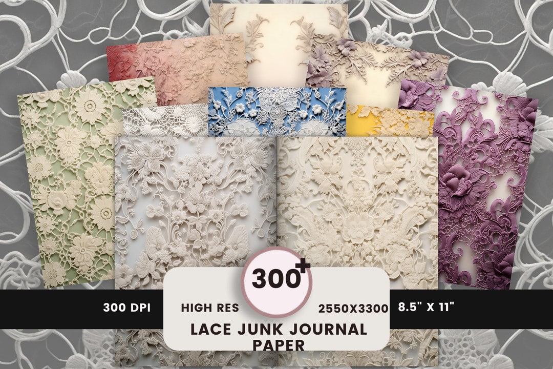 Lace Digital Paper for Scrapbook Junk Journal Printable Paper for Junk ...
