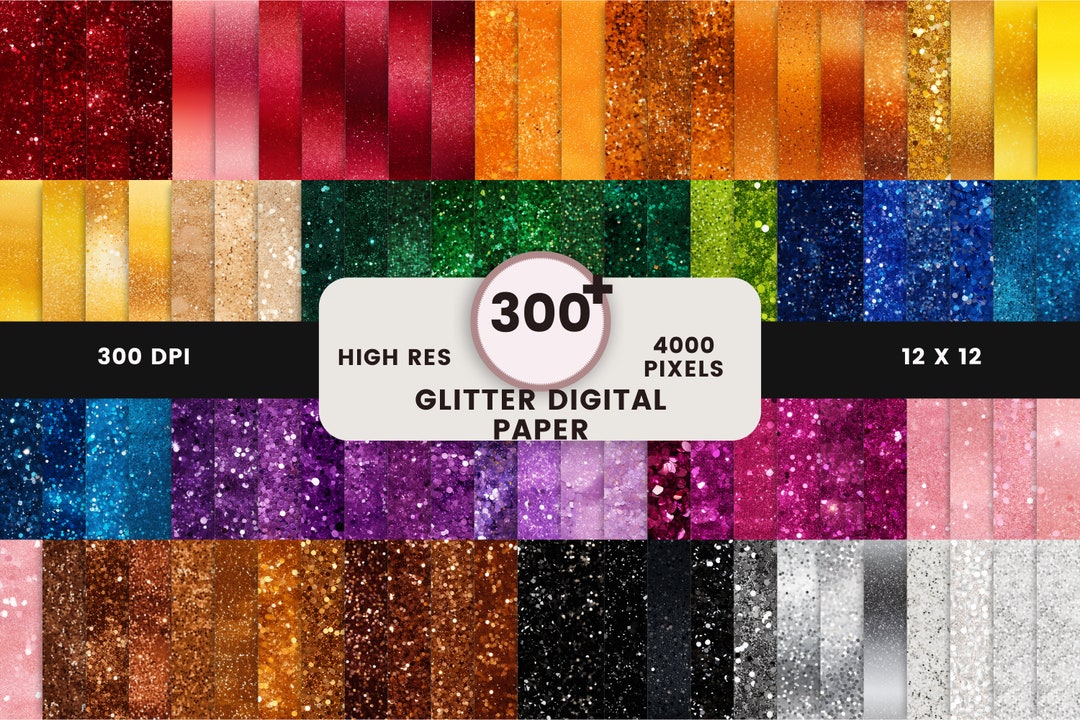 Glitter Digital Paper | Ombre Digital Glitter | Rainbow Glitter ...